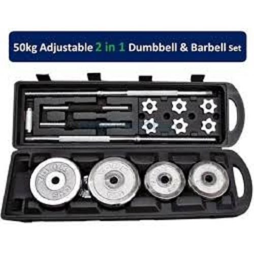 Buy Online - 50kg Black Barbell With Case And Short Dumbell Bar - Allneeds