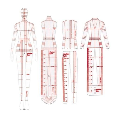 Buy Online - Fashion Ruler Woman Sewing Humanoid Patterns Sketching ...